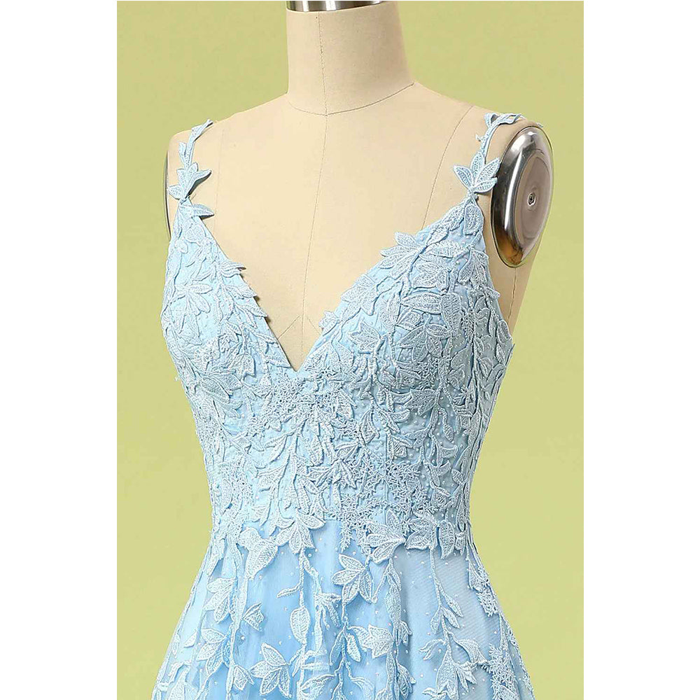 Purple sheer A-shaped sticker prom dress – LD Dress
