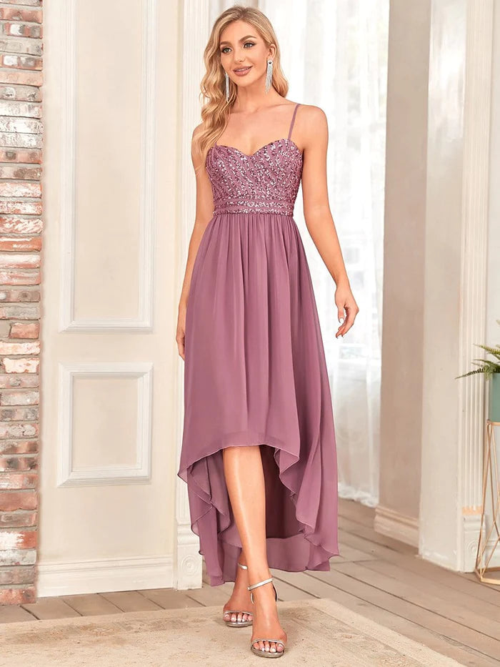 Asymmetrical Hemline Ethereal Formal Evening Dress – LD Dress