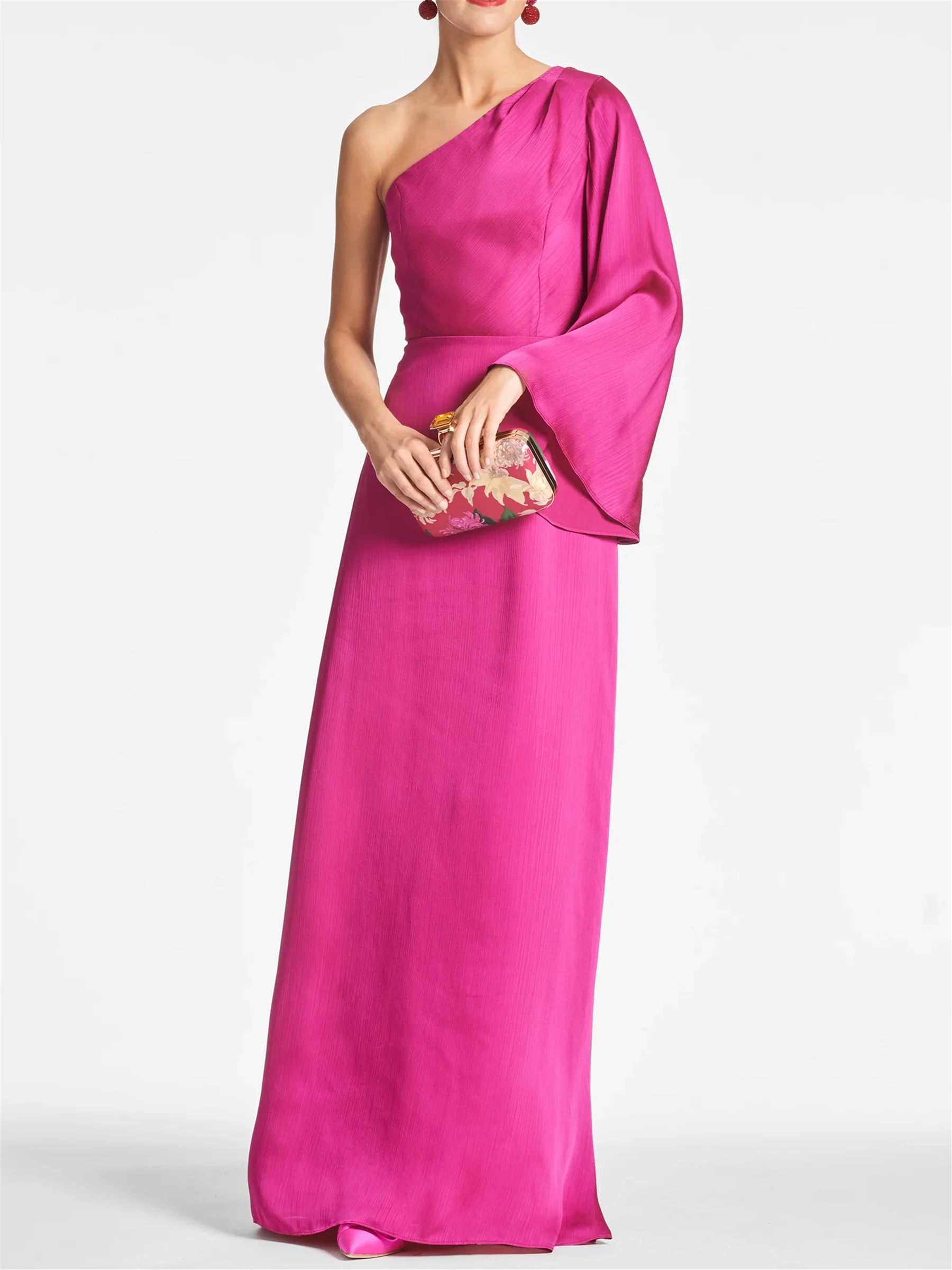 Tight fitting/column shoulder to ground length mother of the bride dre ...